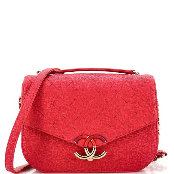 CHANEL | Bags | Chanel Thread Around Flap Bag Quilted Caviar Medium ...